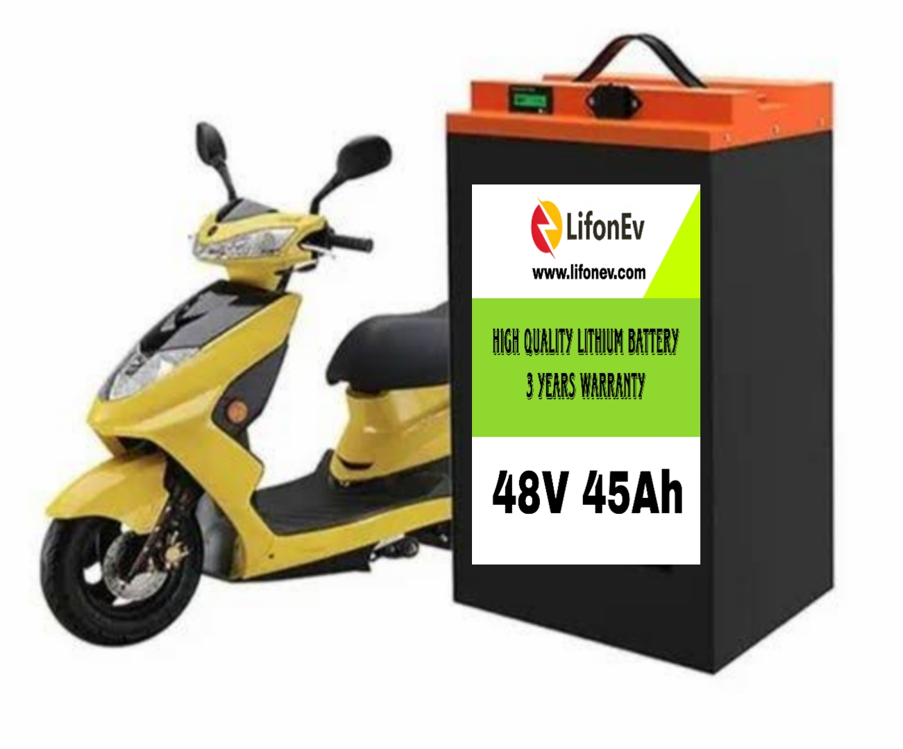 48Volt 45Ah Electric Scooter Bike Lithium Battery Pack with Smart BMS ...